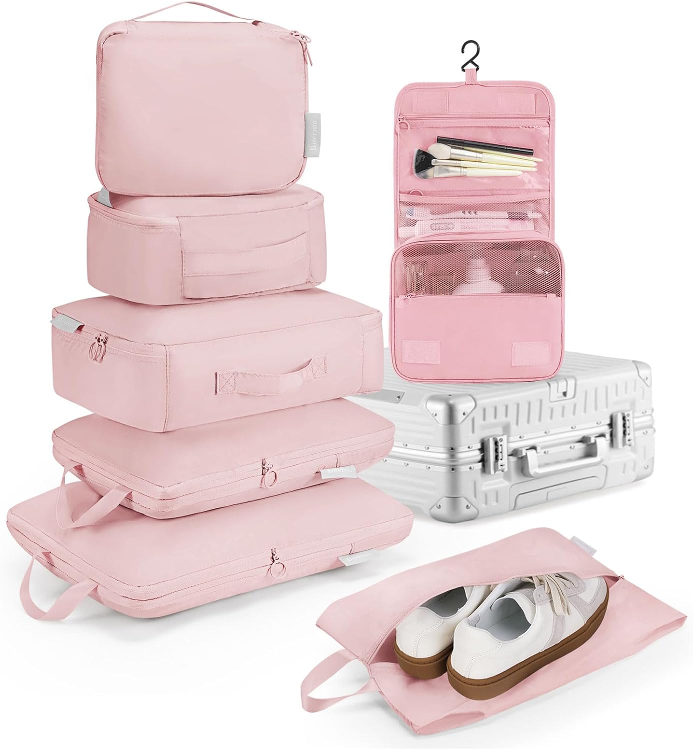 Amazon.com: Compression packing cubes for suitcases 8 Set, Durable ...