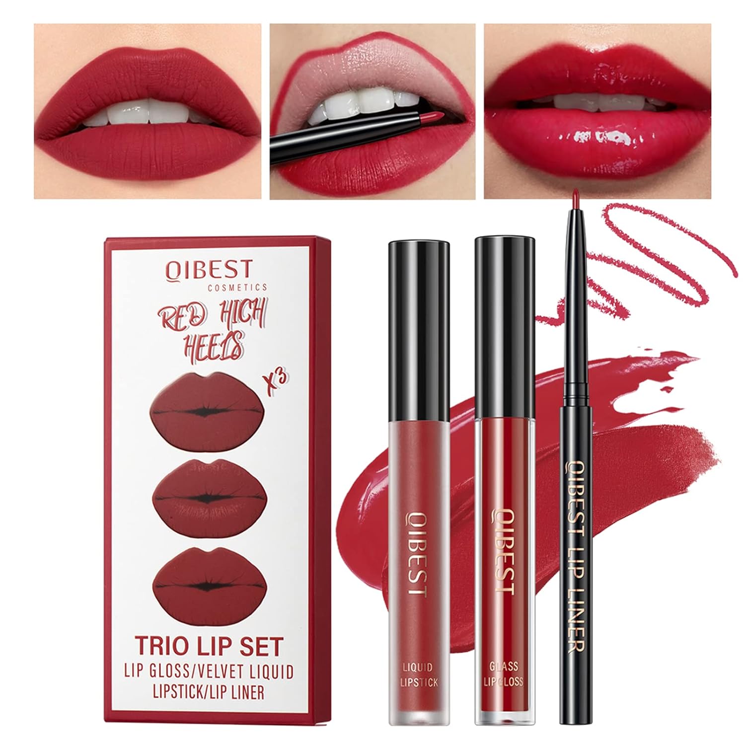 Amazon.com : Perfect Combination! 3-in-1 Lip Gloss Set: Matte Lipstick ...