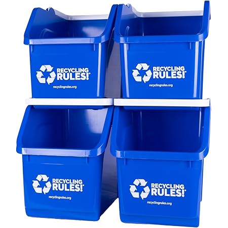 Amazon.com : WTM BBCL- Three Pack of Stackable Bins with Hinged Lids 24 ...