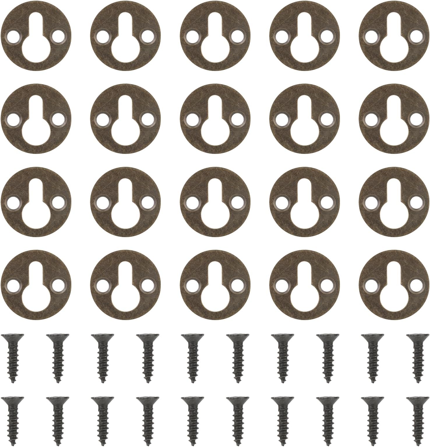 Adiyer 50pcs Round 25mm / 1-inch Mortise Type Metal Keyhole Hangers ...