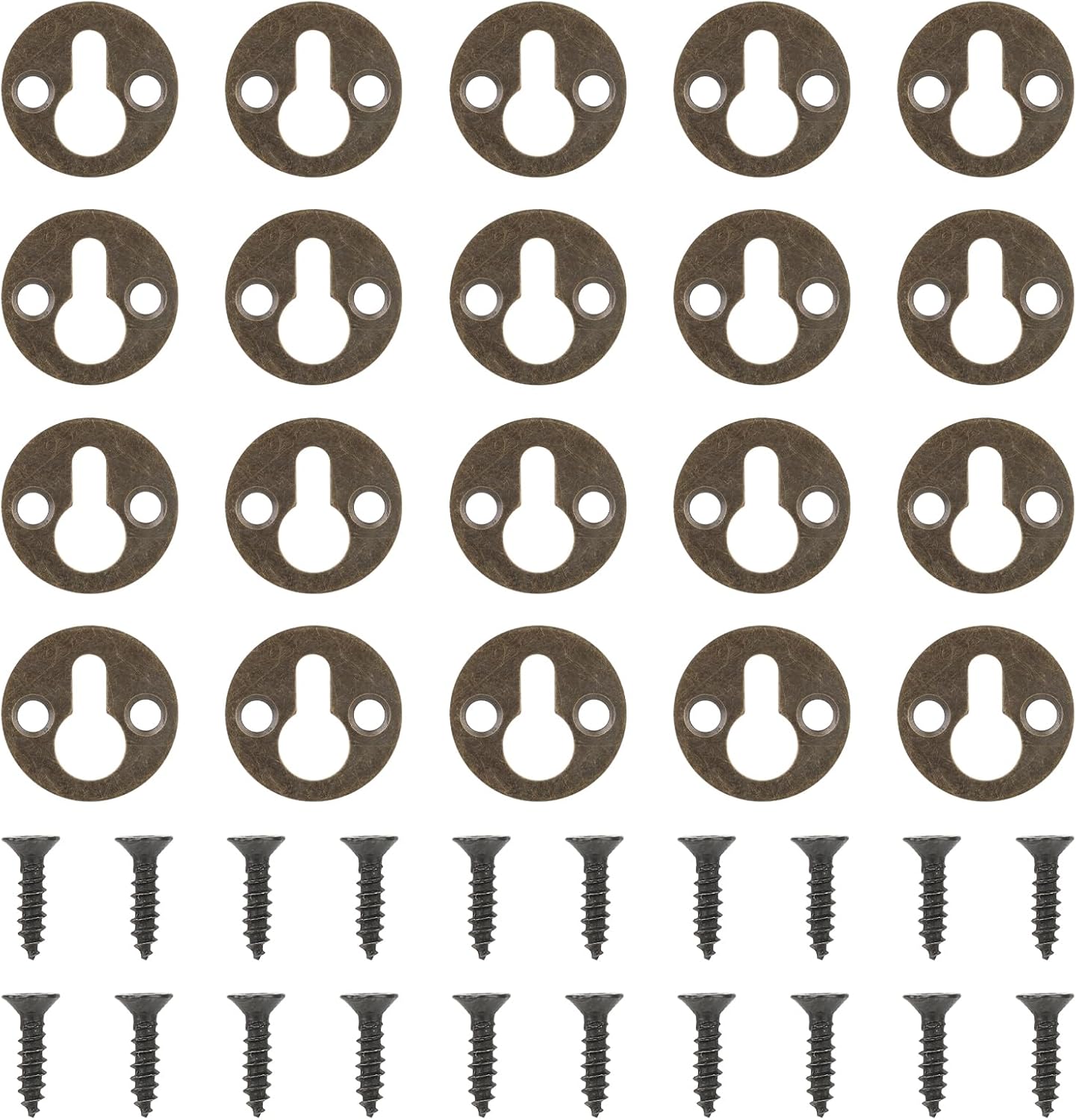 20 Pcs Round Keyhole Hangers 25mm Metal Picture Frame Hanging Plate ...