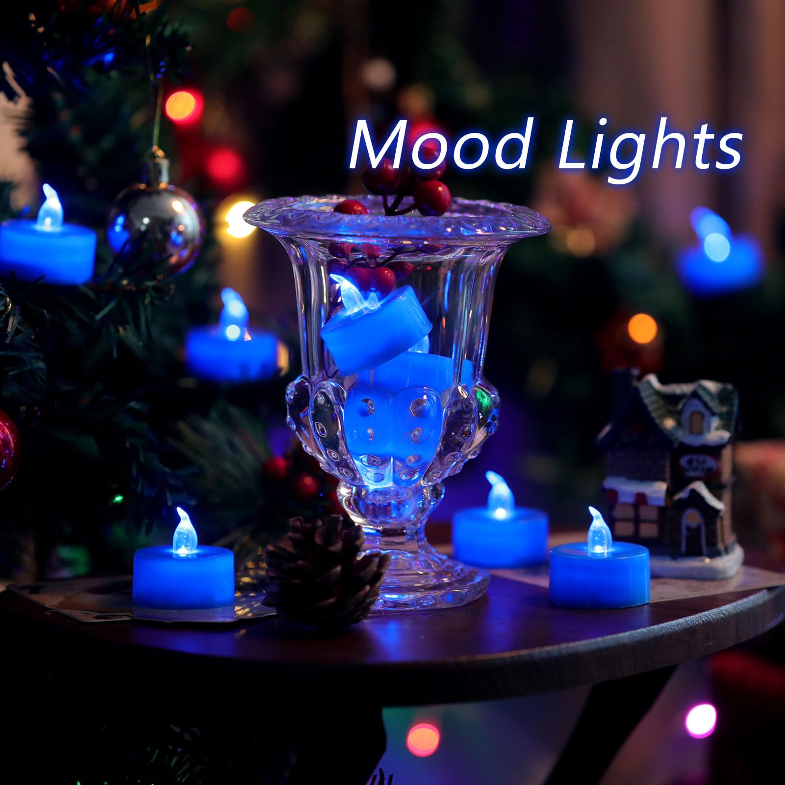 Blue Flameless Lanterns Flameless Floating Candles MODGY Luminary