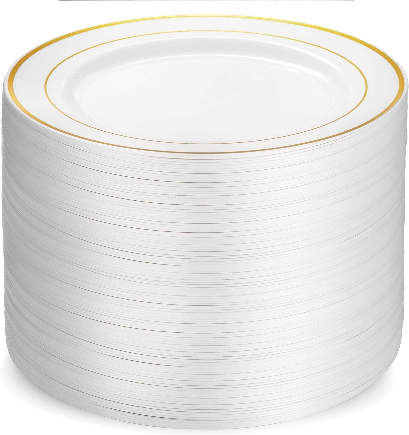 Buy Munfix 100 Gold Plastic Plates Set, 10.25 Inch Plastic Dinner ...