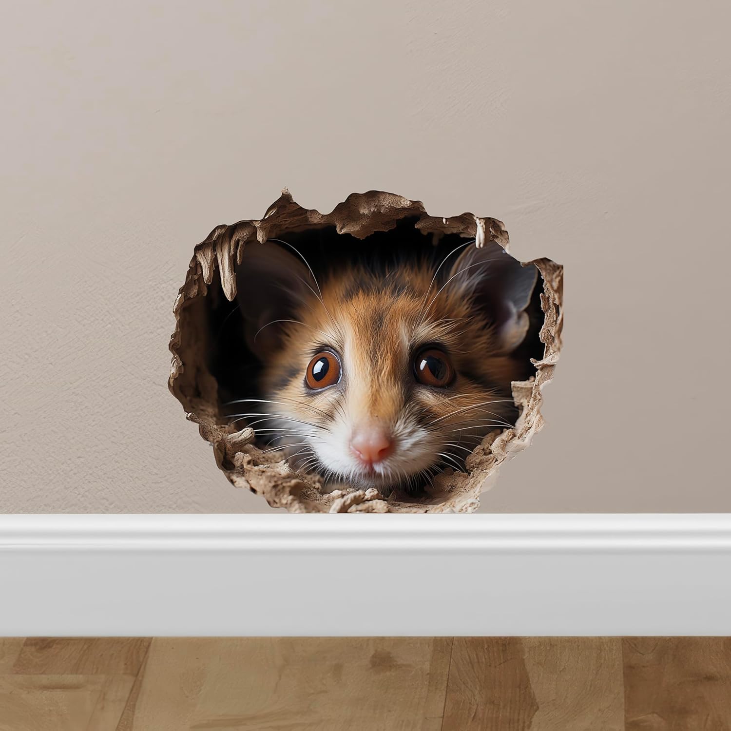 Amazon.com: Cute Mouse Hole Realistic Mouse in a Hole Sticker Vinyl ...
