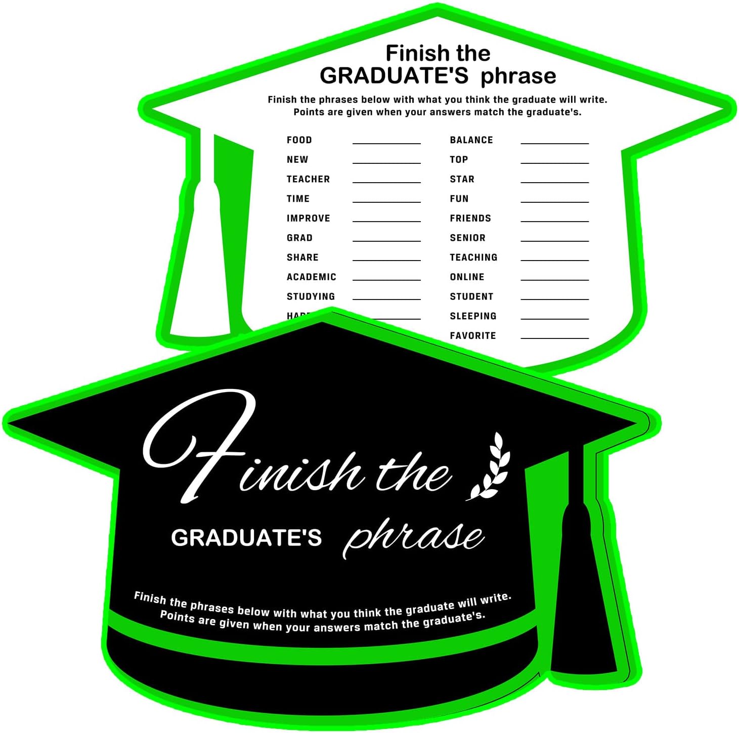 Amazon.com: DEOTEDI Graduation Party Game Cards, Finish The Graduates ...