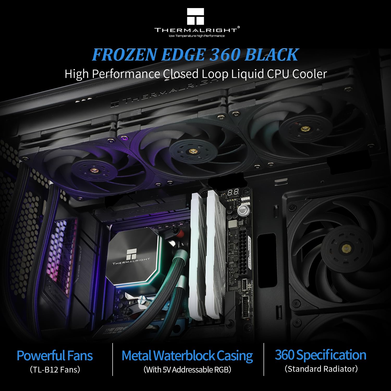 Thermalright Frozen Edge 360 Black Liquid CPU Water Philippines | Ubuy