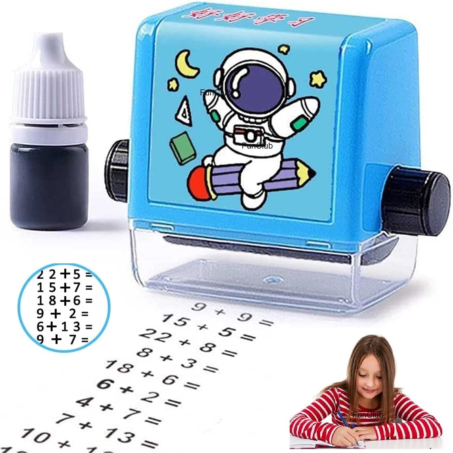 Buy FunClub Math Roller Stamps for Kids, Smart Math Roller Stamps ...