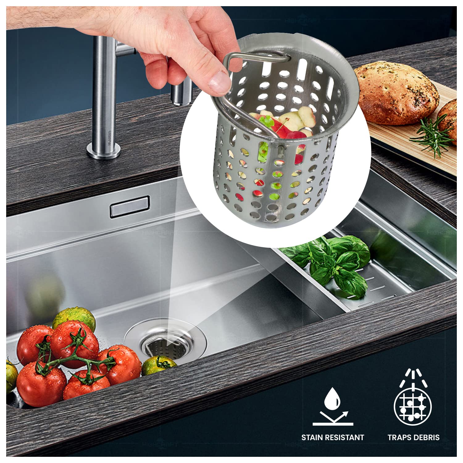 Snapklik.com : Everflow Bar Style Deep Sink Strainer