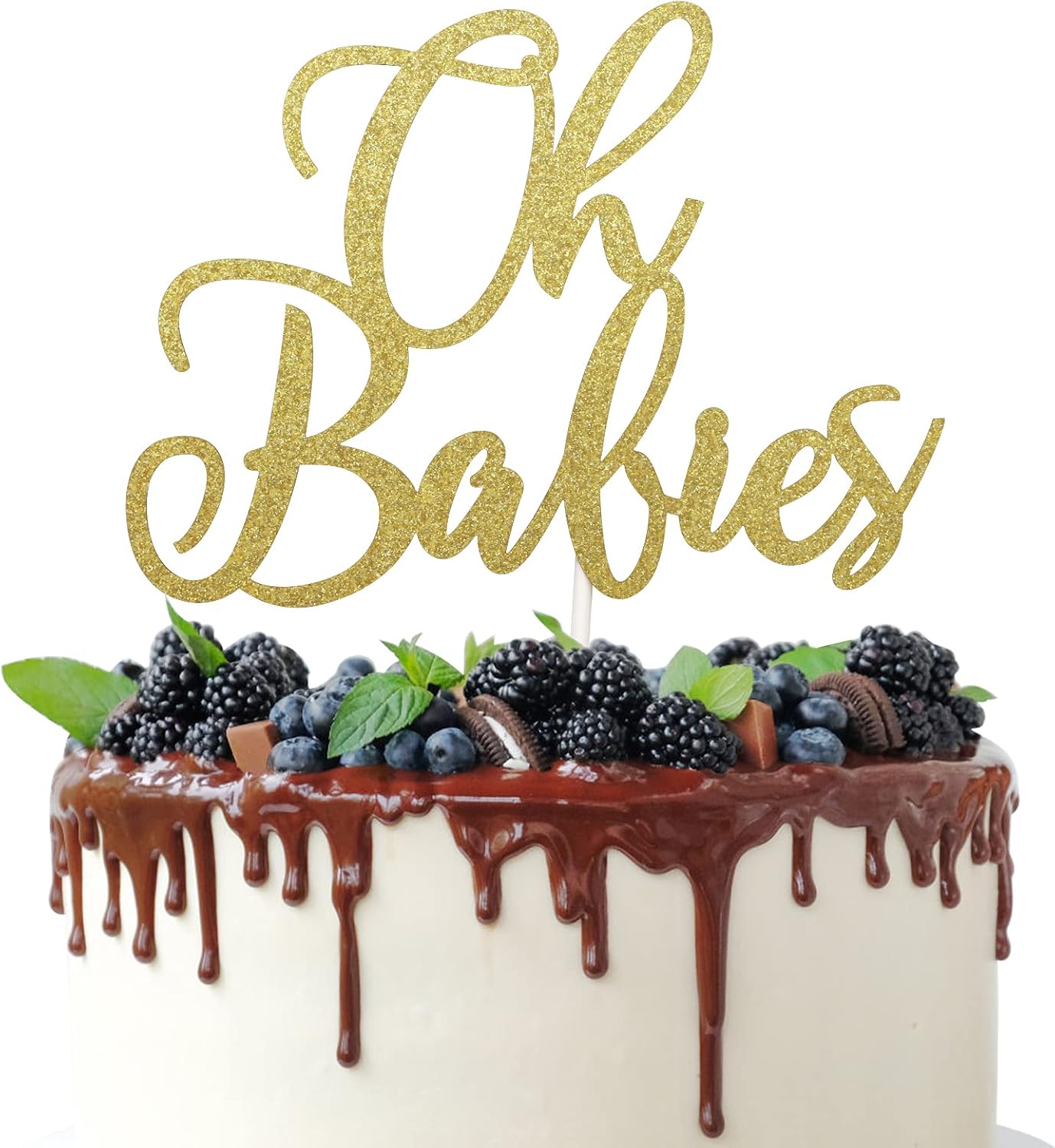 Amazon.com: Oh Babies Cake Topper, Twins Baby Shower, Gender Reveal ...