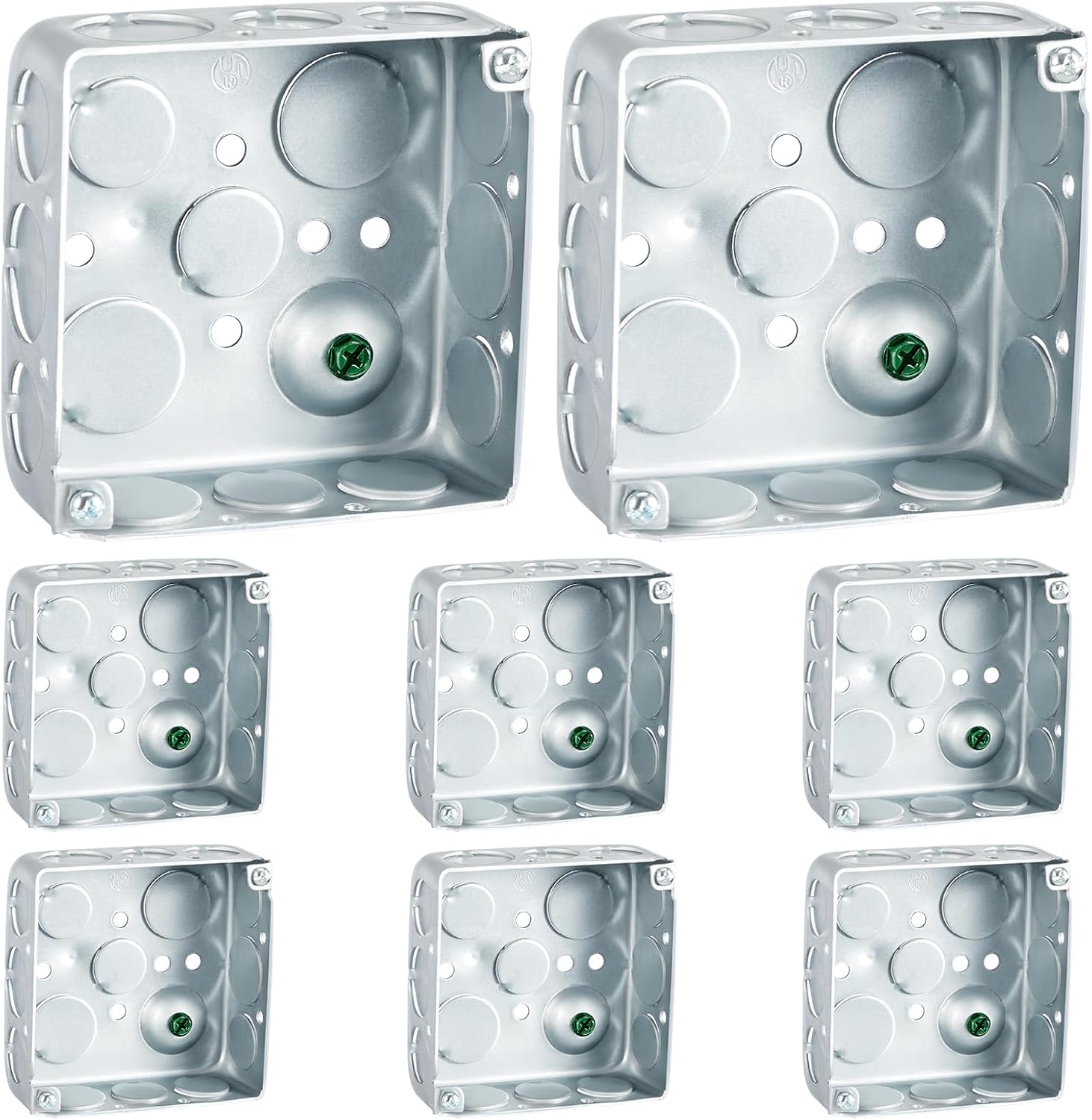 Copkim Metal Electrical Junction Box Deep Square Electrical Box Silver ...