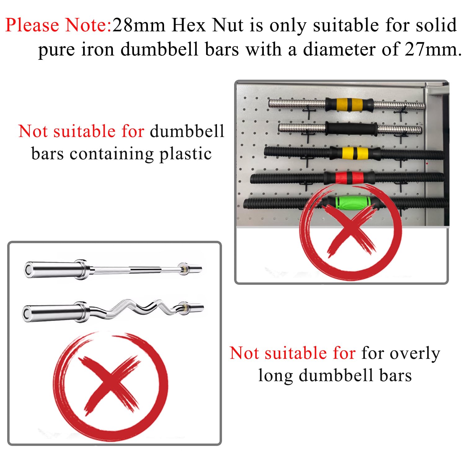 Snapklik.com : 2Pcs Anti-Slip Hex Nut Collar Screw For Barbell Dumbbell ...
