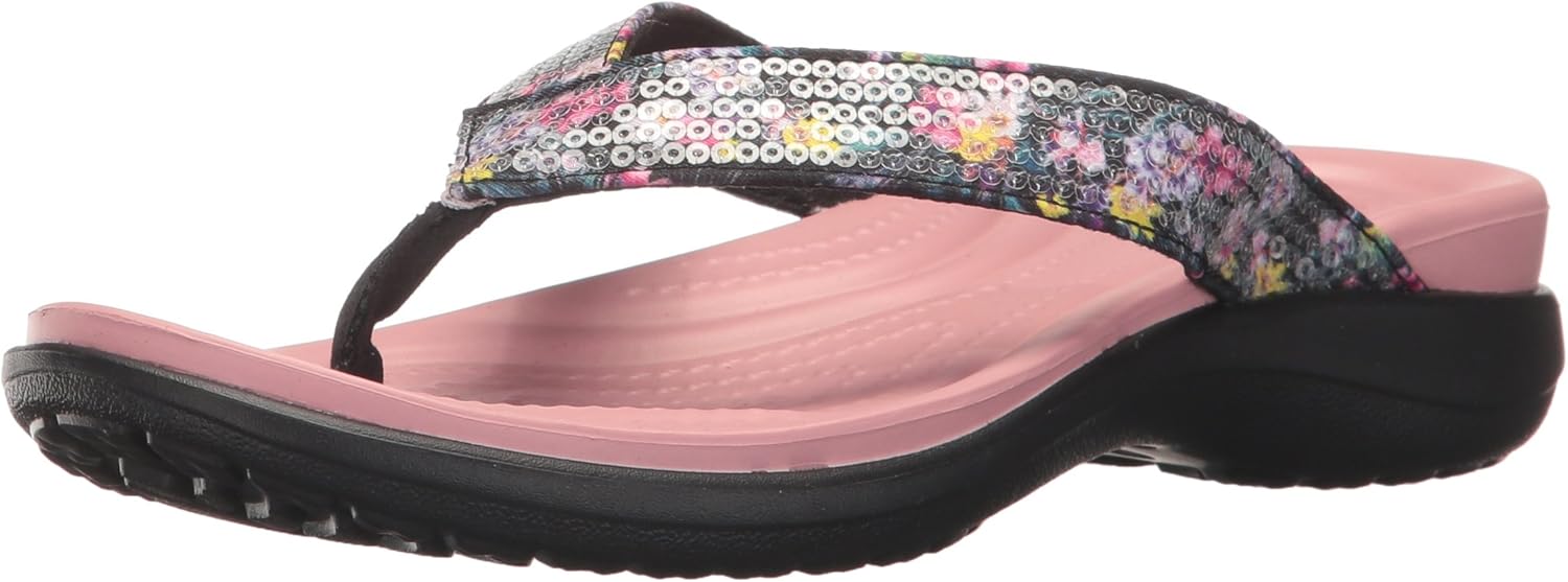 Amazon.com | Crocs Women's Capri V Graphic Sequin Flip W Flop | Flip-Flops