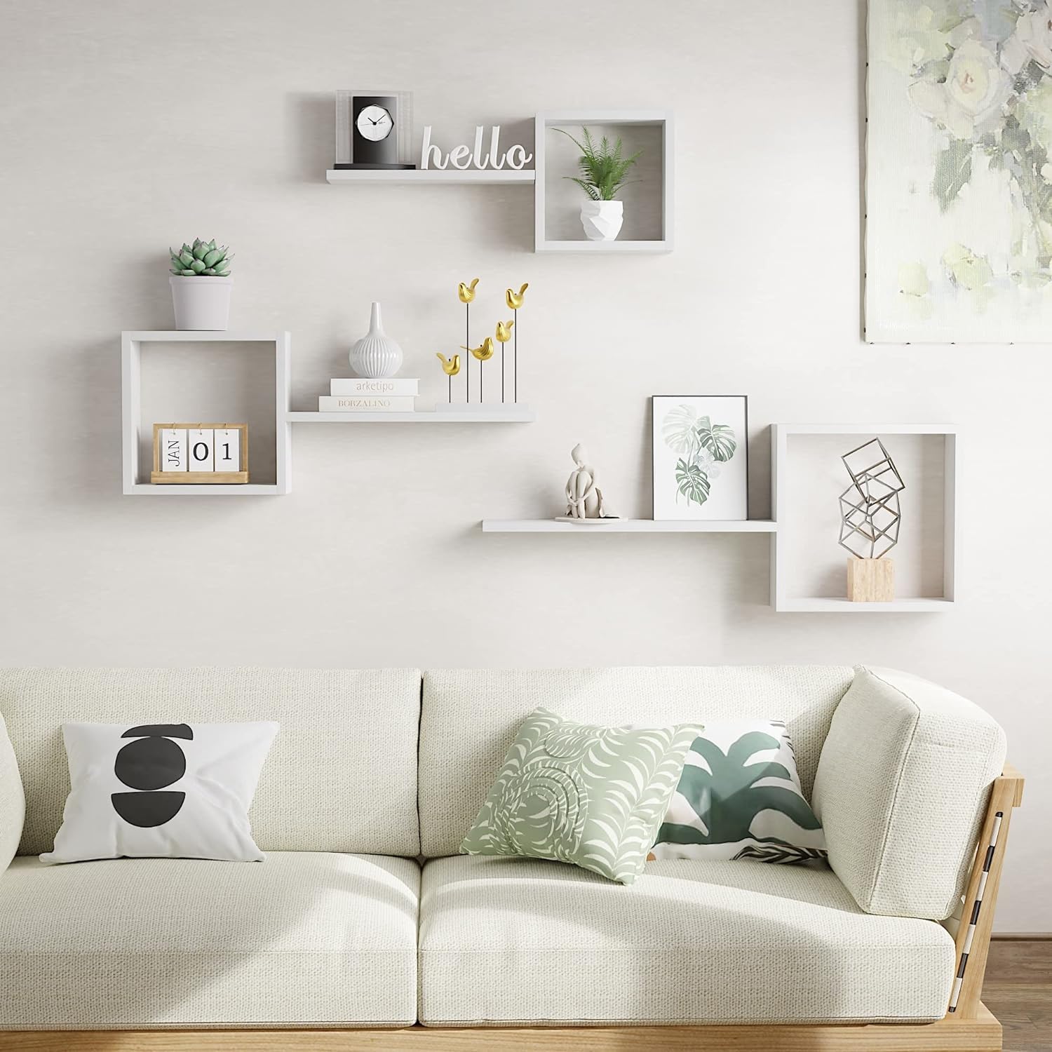 MAYRA Wooden Wall Mount Wall Rack Shelf Cube Wall Shelves Floating ...