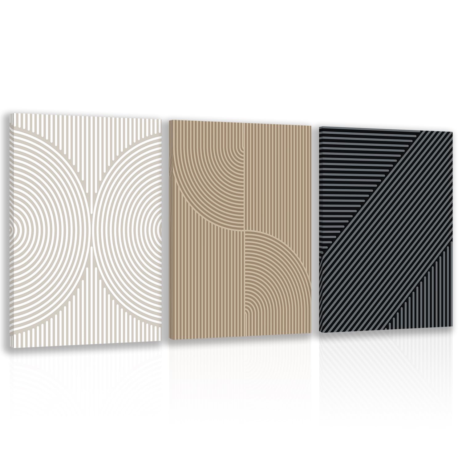 Amazon.com: Boho Neutral Canvas Wall Art, Abstract Beige Brown Black ...