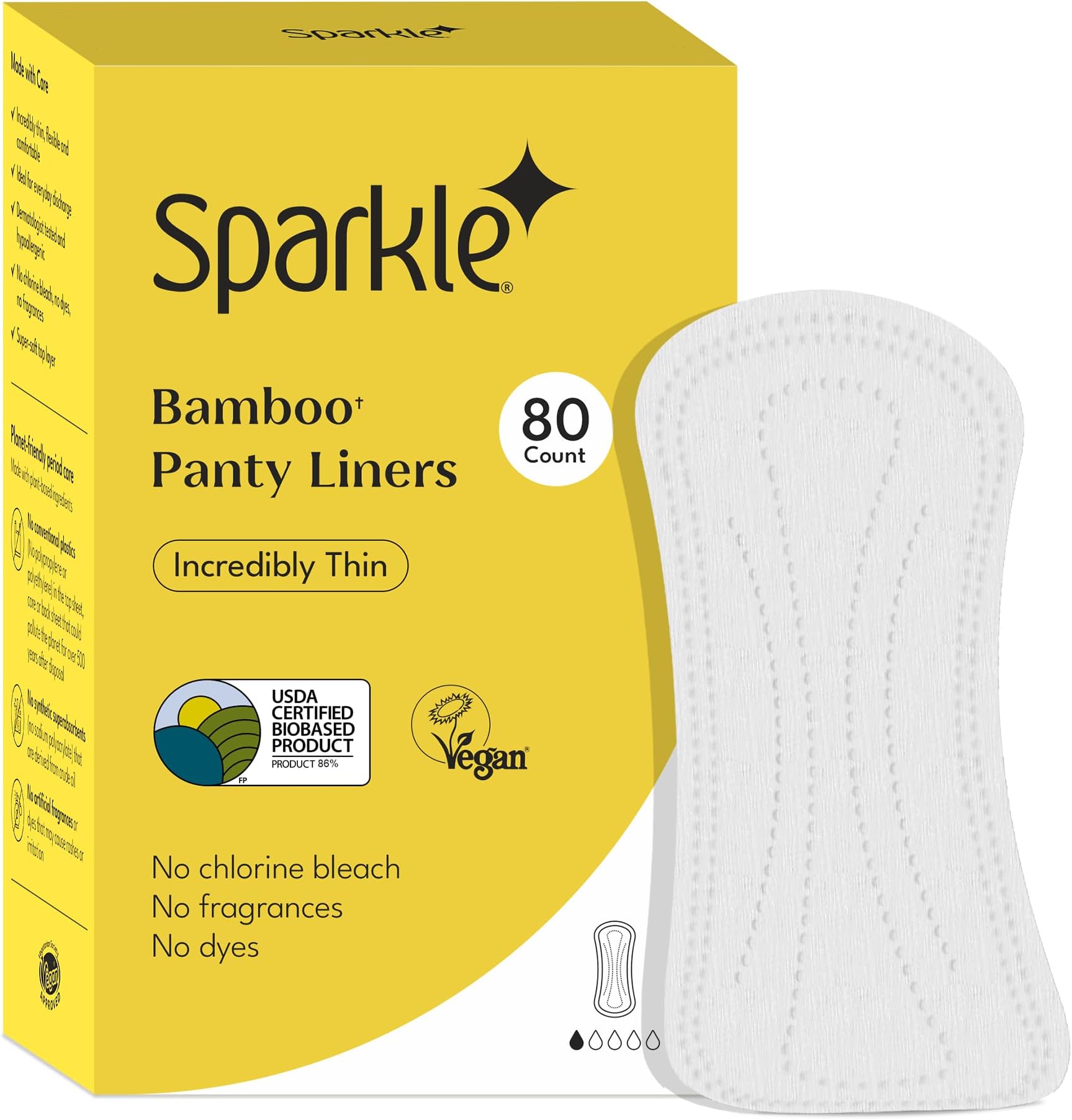 Amazon.com: Cora Period Long Liners | 100% Organic Cotton Topsheet ...