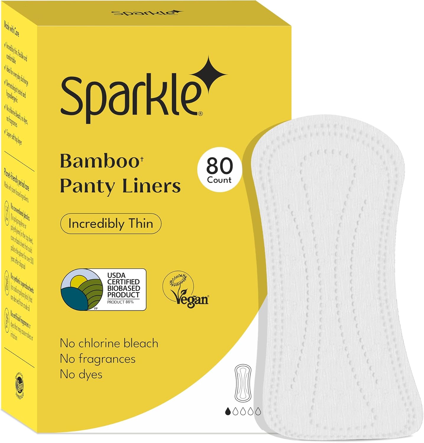 Brandclub - Sparkle Bamboo Incredibly Thin Panty Liners Plant Based ...