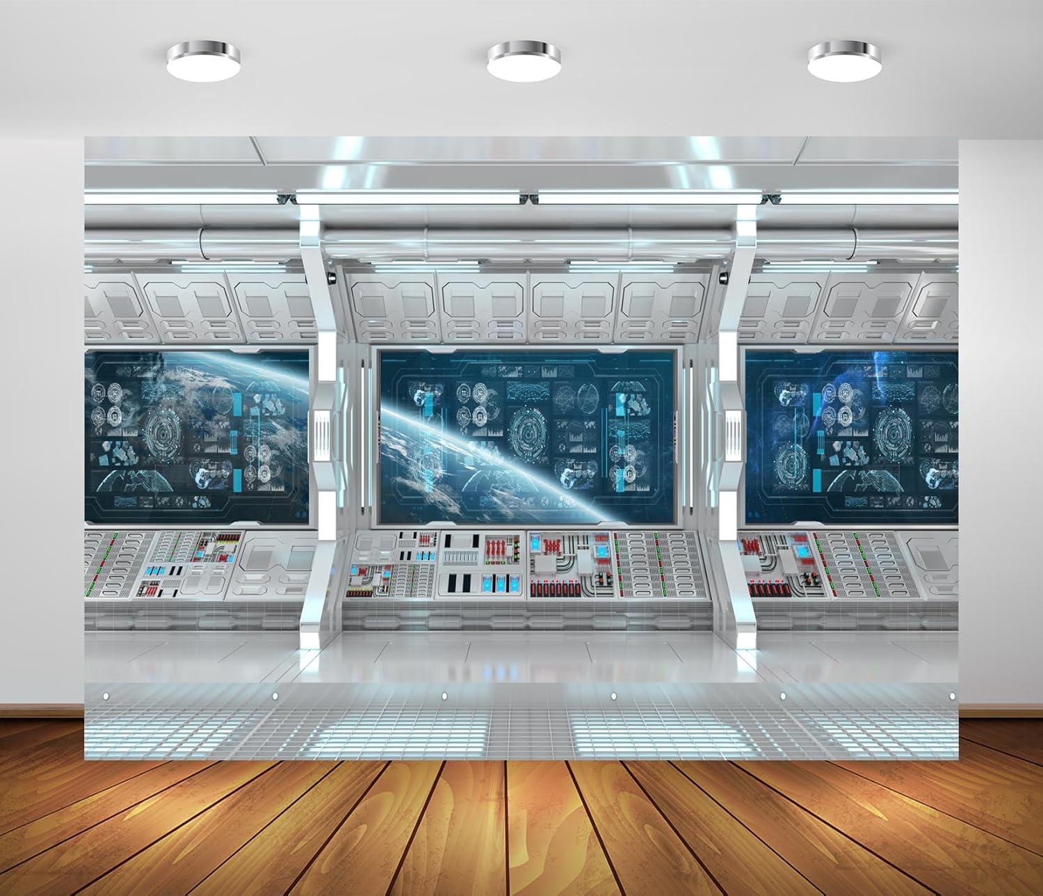 Amazon.com : BELECO 7x5ft Fabric Spaceship Backdrop Futuristic Science ...