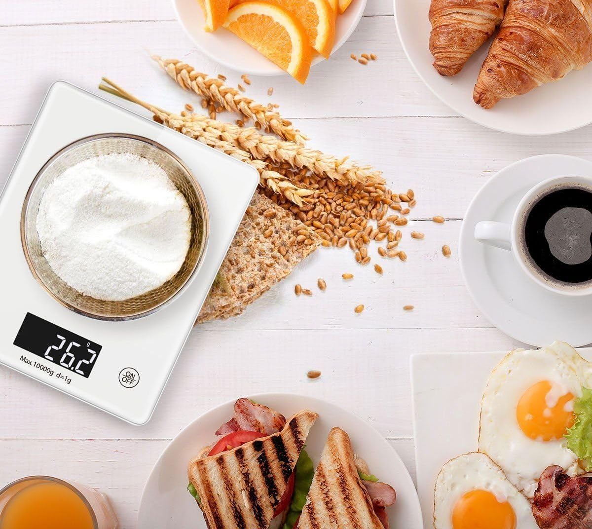 Alians Digital Kitchen Scale Cooking Baking Measurements Tempered Glass ...