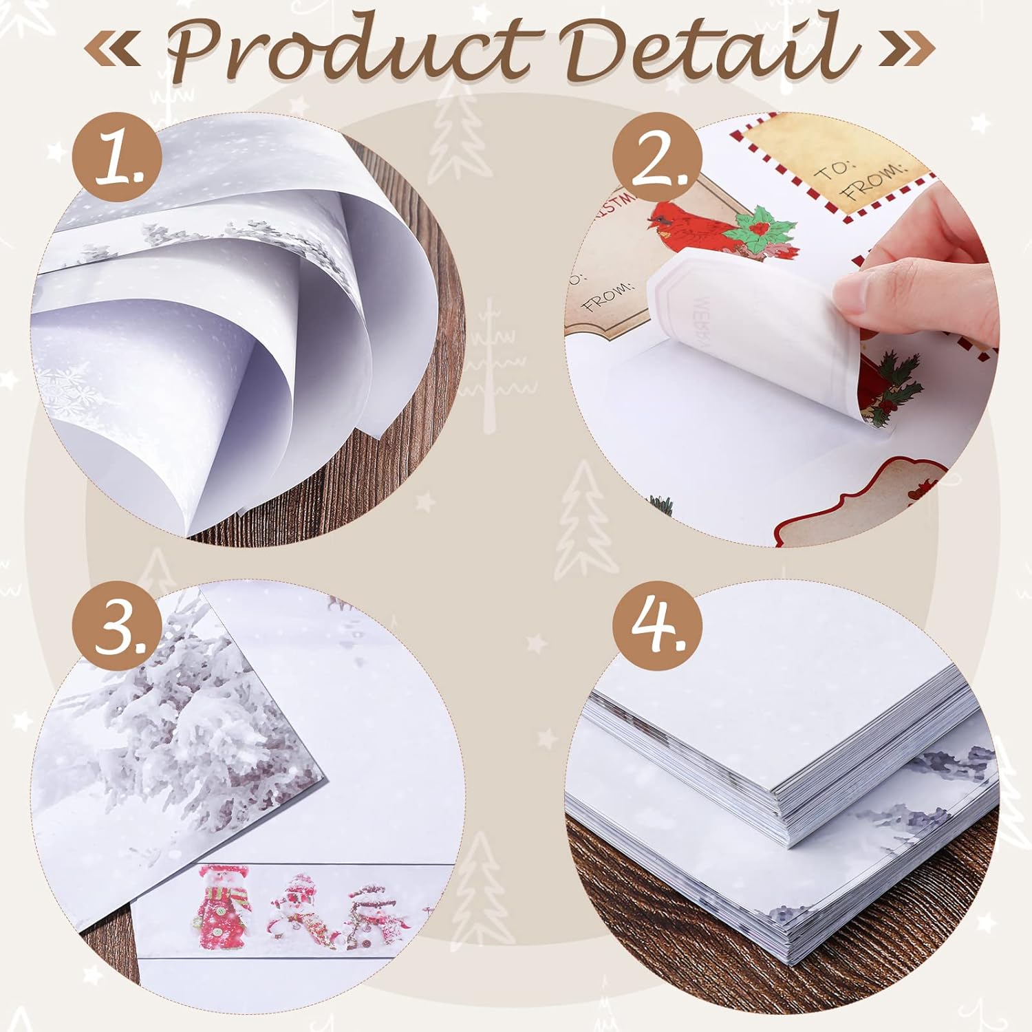 120 Pieces Winter Stationery Paper and Envelopes Set, 80 Winter Letter ...