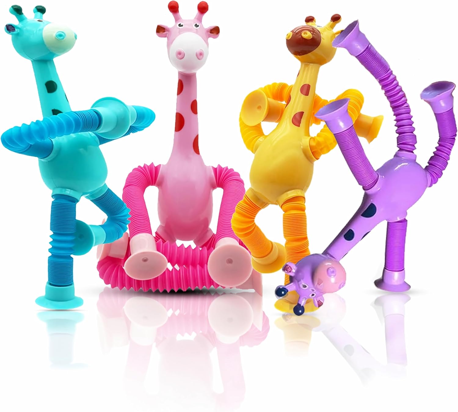 Amazon.com: JAZOXDMR Light Up Pop Tubes Telescopic Suction Cup Giraffe ...