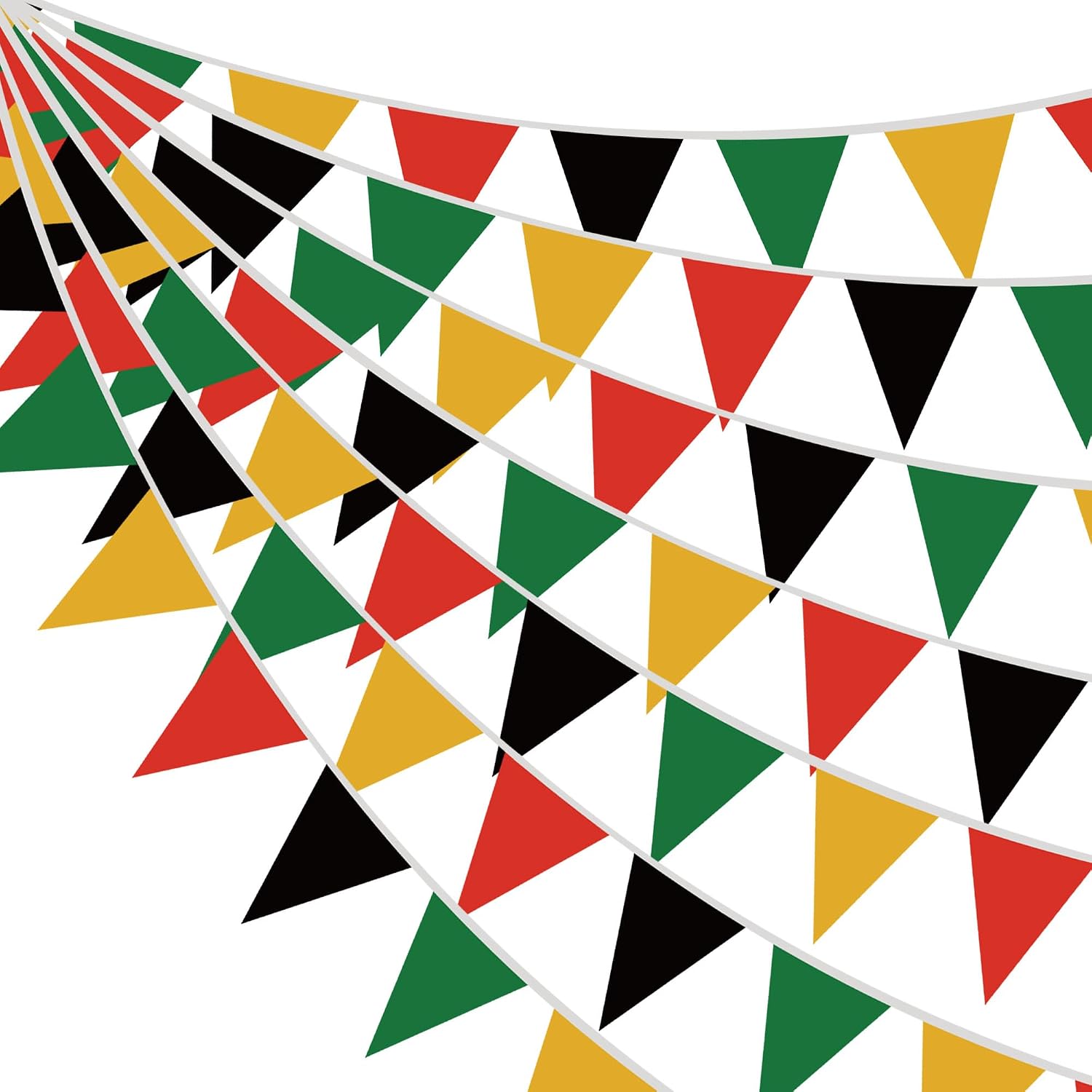 Amazon.com: Lucleag 32.8 ft African American Banners Triangle Flag ...