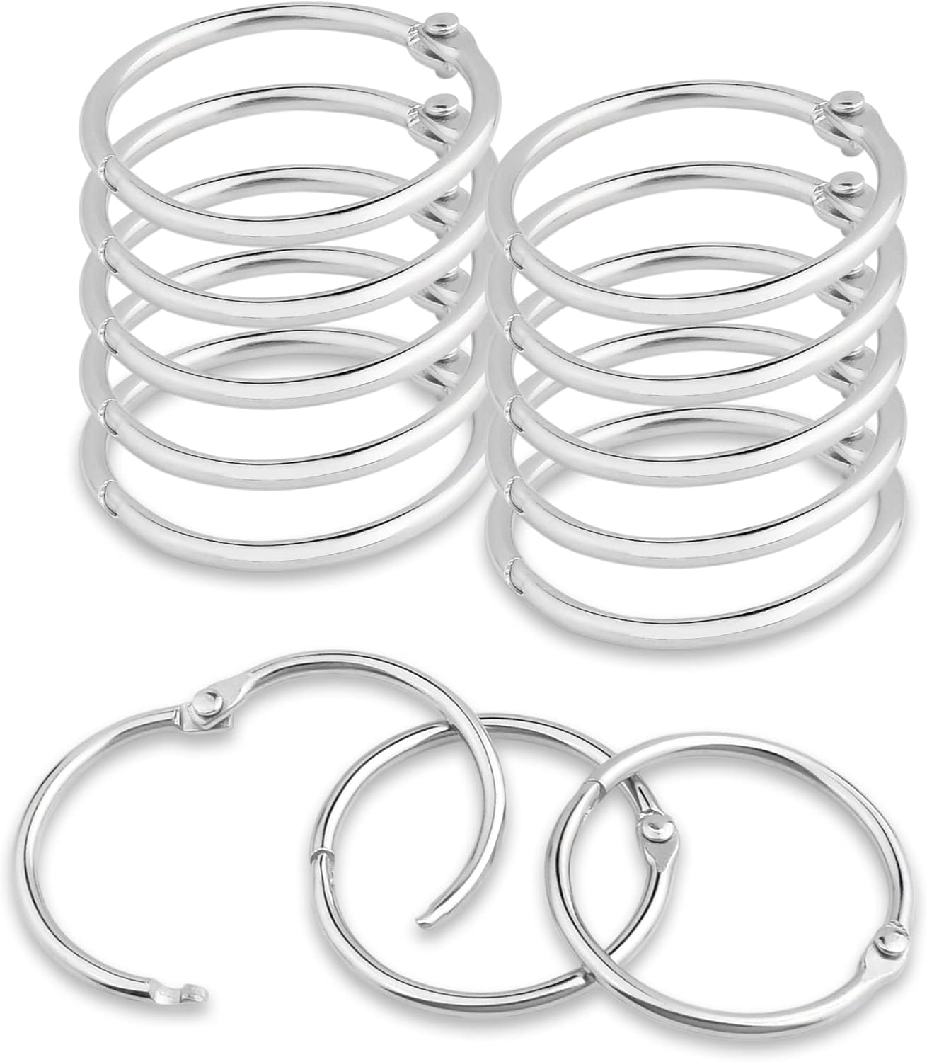 Amazon.com: CooBigo 50 Pack Binder Ring, Metal Book Ring Paper Ring ...