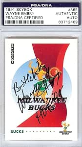 Wayne Embry Autographed Signed 1991 Skybox Card Bucks #83712469 - PSA ...