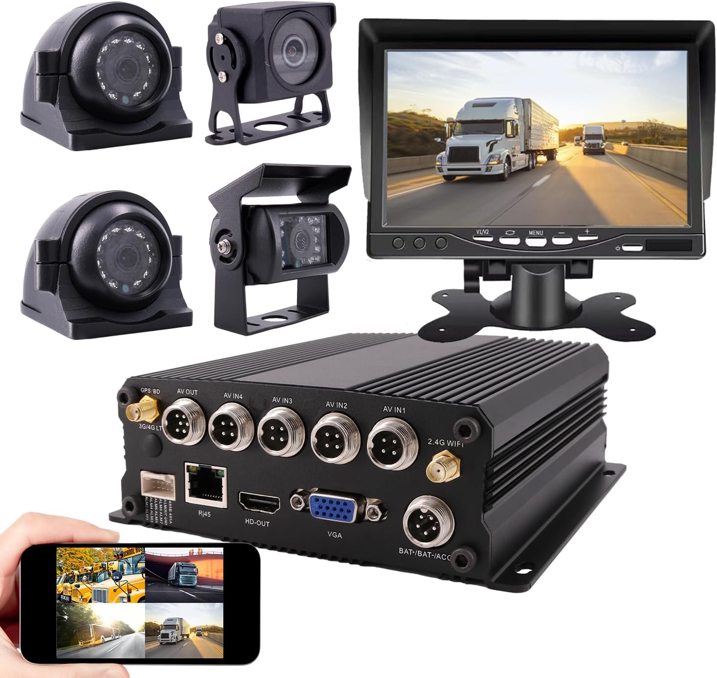 Amazon.com: JOINLGO 8-CH Mobile DVR Backup Camera System 10" HD Screen ...