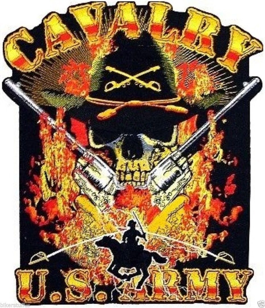 Amazon.com: Army Cavalry Skull Bumper Sticker Toolbox Sticker Laptop ...