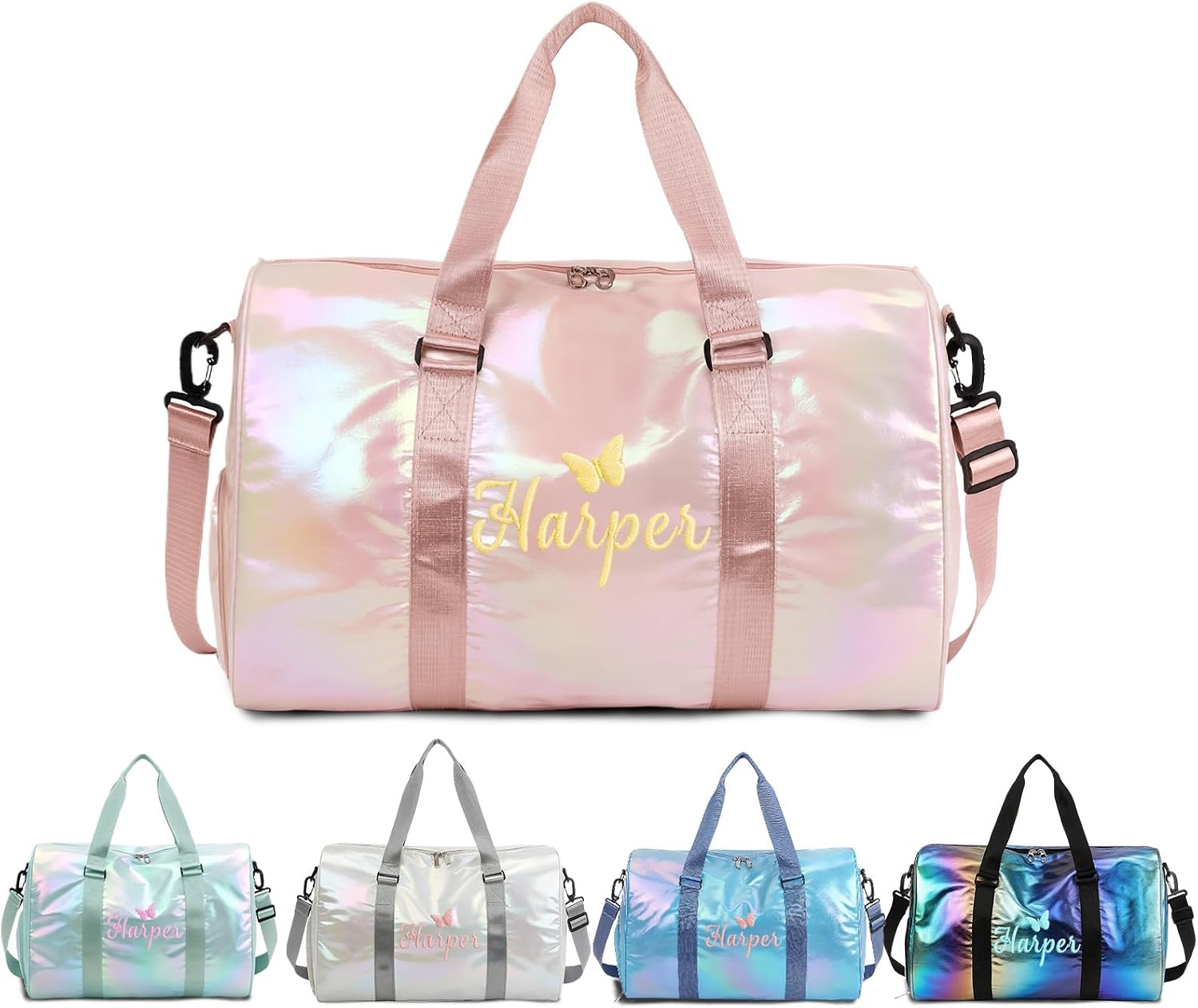 Amazon.com | Personalized Dance Duffle Bag for Girls with Embroidered ...