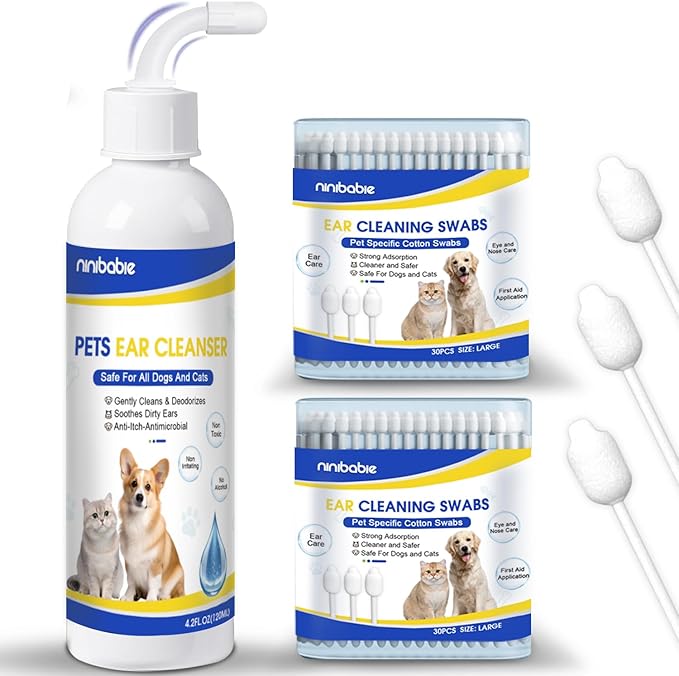 Ninibabie Ear Cleaning Solution for Dogs and Cats,Dog Ear Infection ...