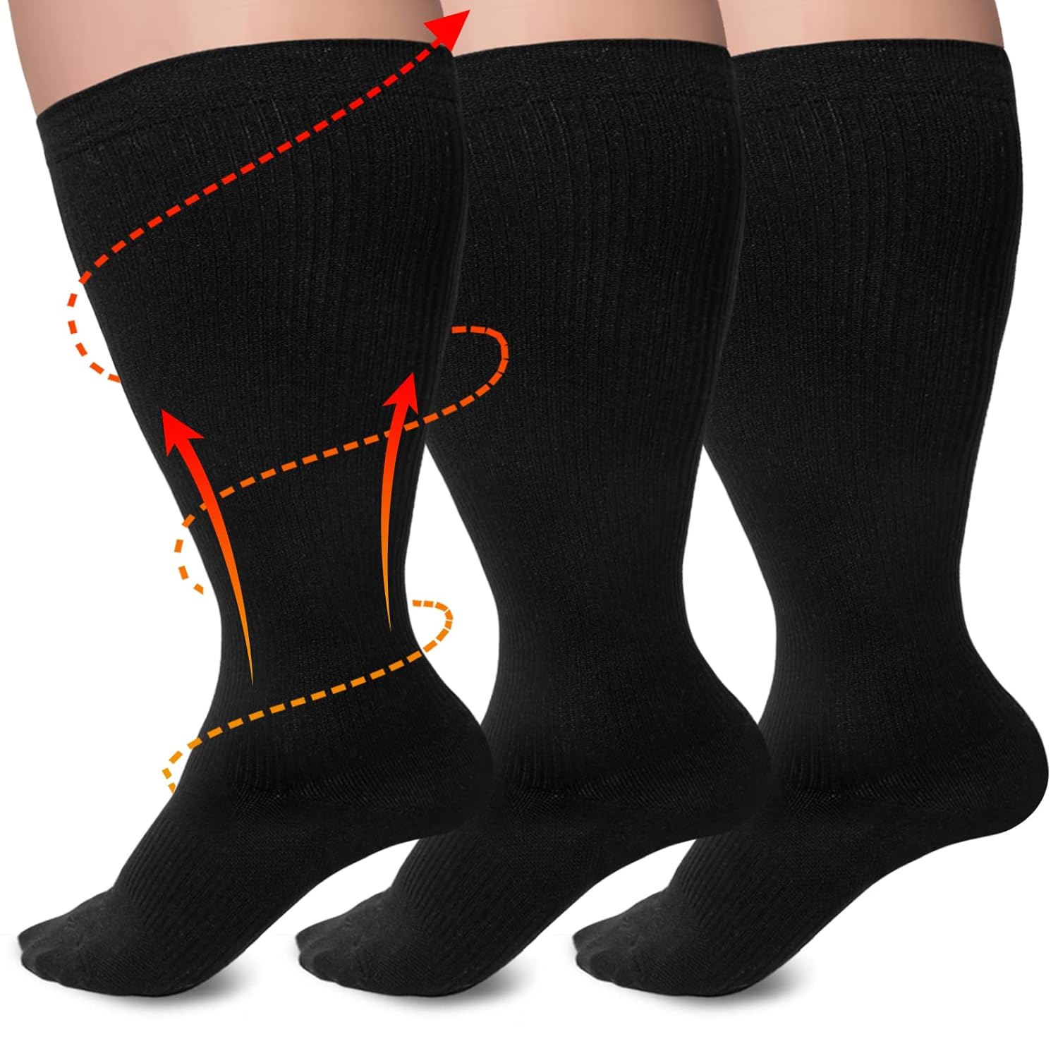 Amazon.com: NOVAYARD Plus Size Compression Socks for Women and Men 20 ...