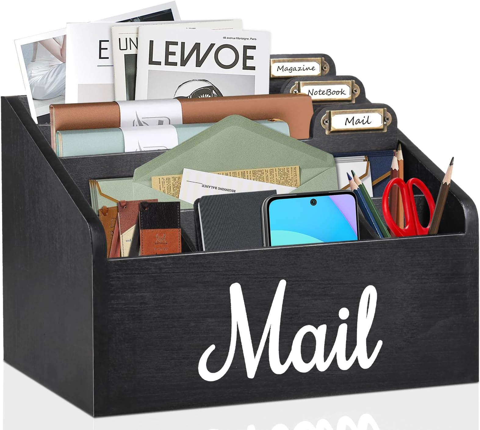 Amazon.com : Rustic Mail Organizer Letter Sorter for Counter, Mail ...