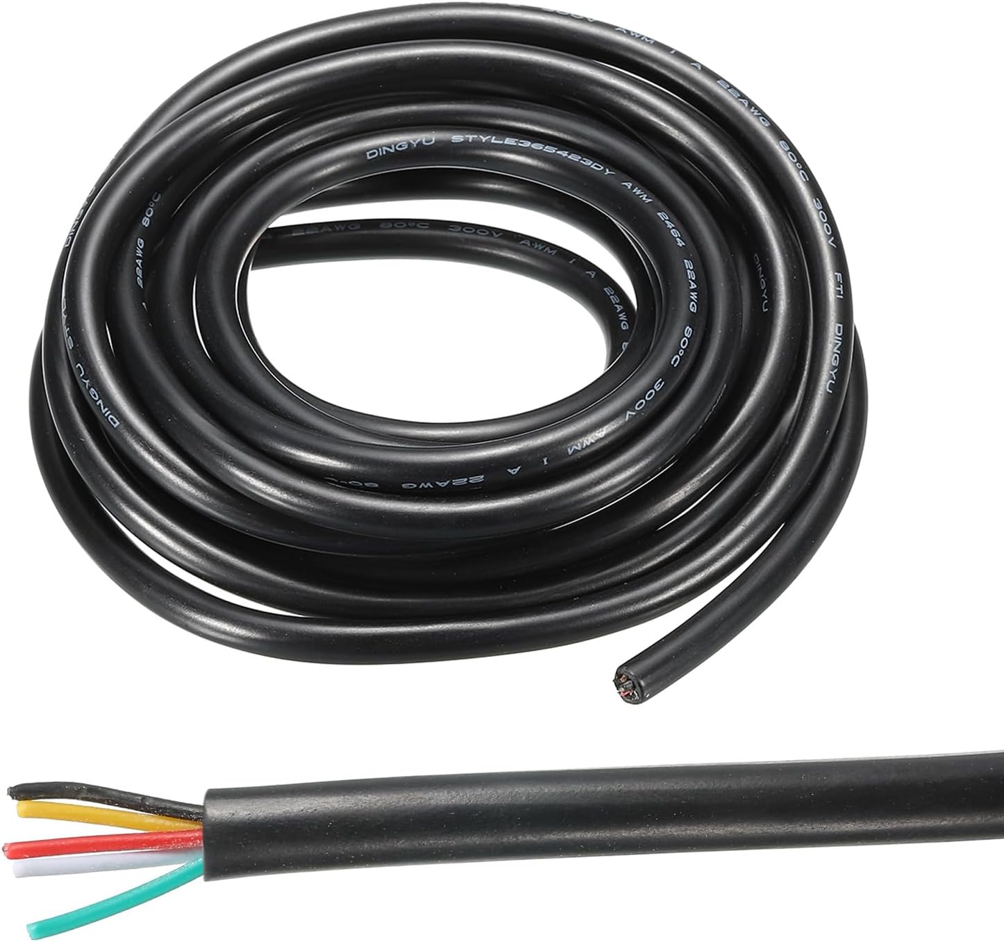 Amazon.co.jp: uxcell 22AWG電線 6導体 UL2464 LED電源照明ケーブル 錫メッキ銅 3 M 低電圧 PVCケース 柔軟な延長コード ブラック LEDストリップ ...