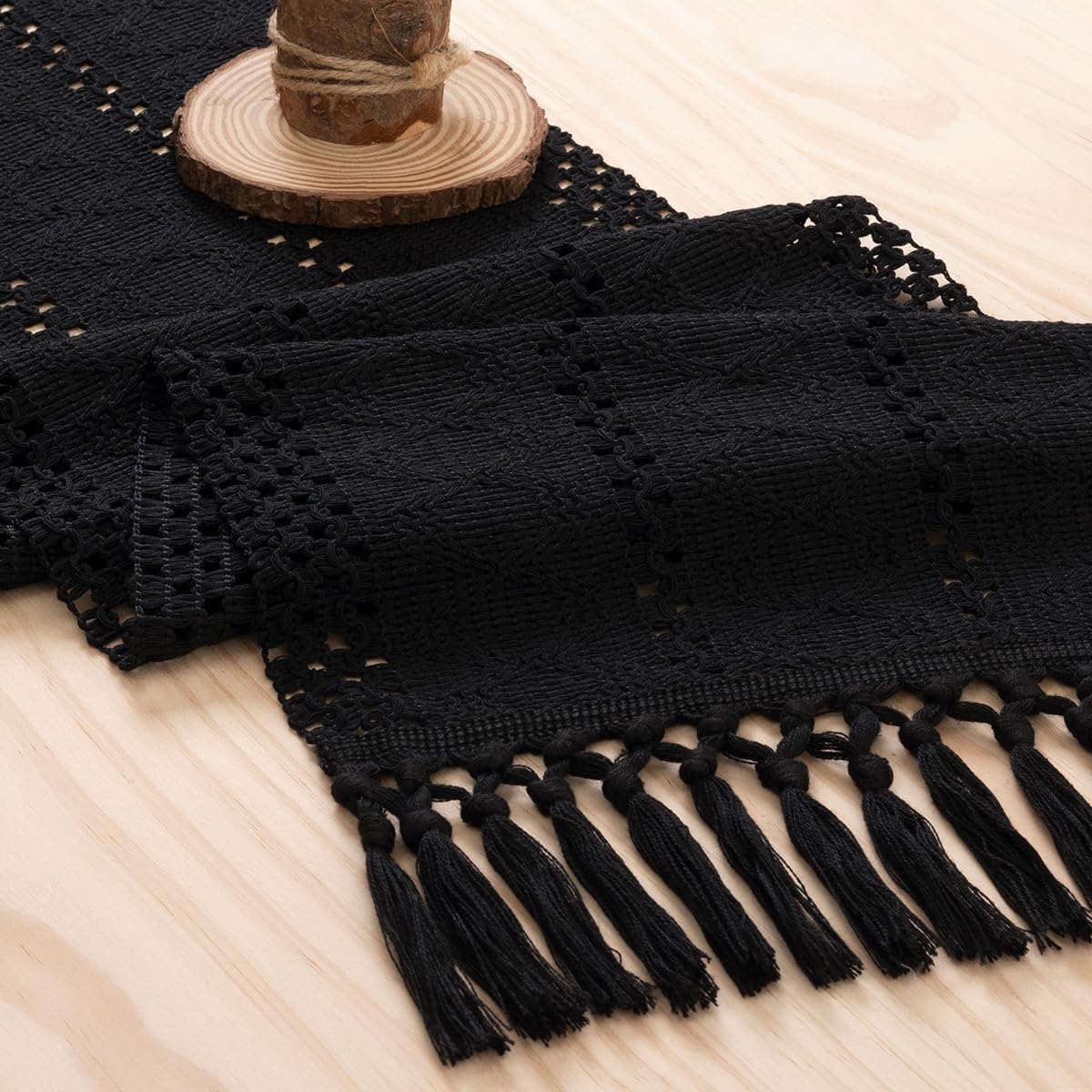 Amazon.com: FEXIA Macrame Table Runner with Tassels 90 Inches Long Boho ...