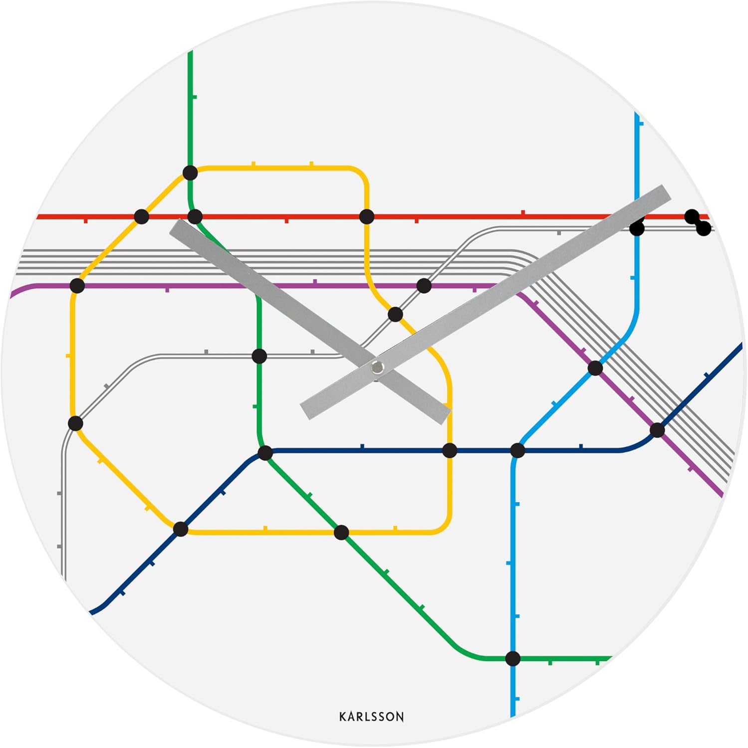 Amazon.com: Present Time Karlsson Metro Wall Clock : Home & Kitchen