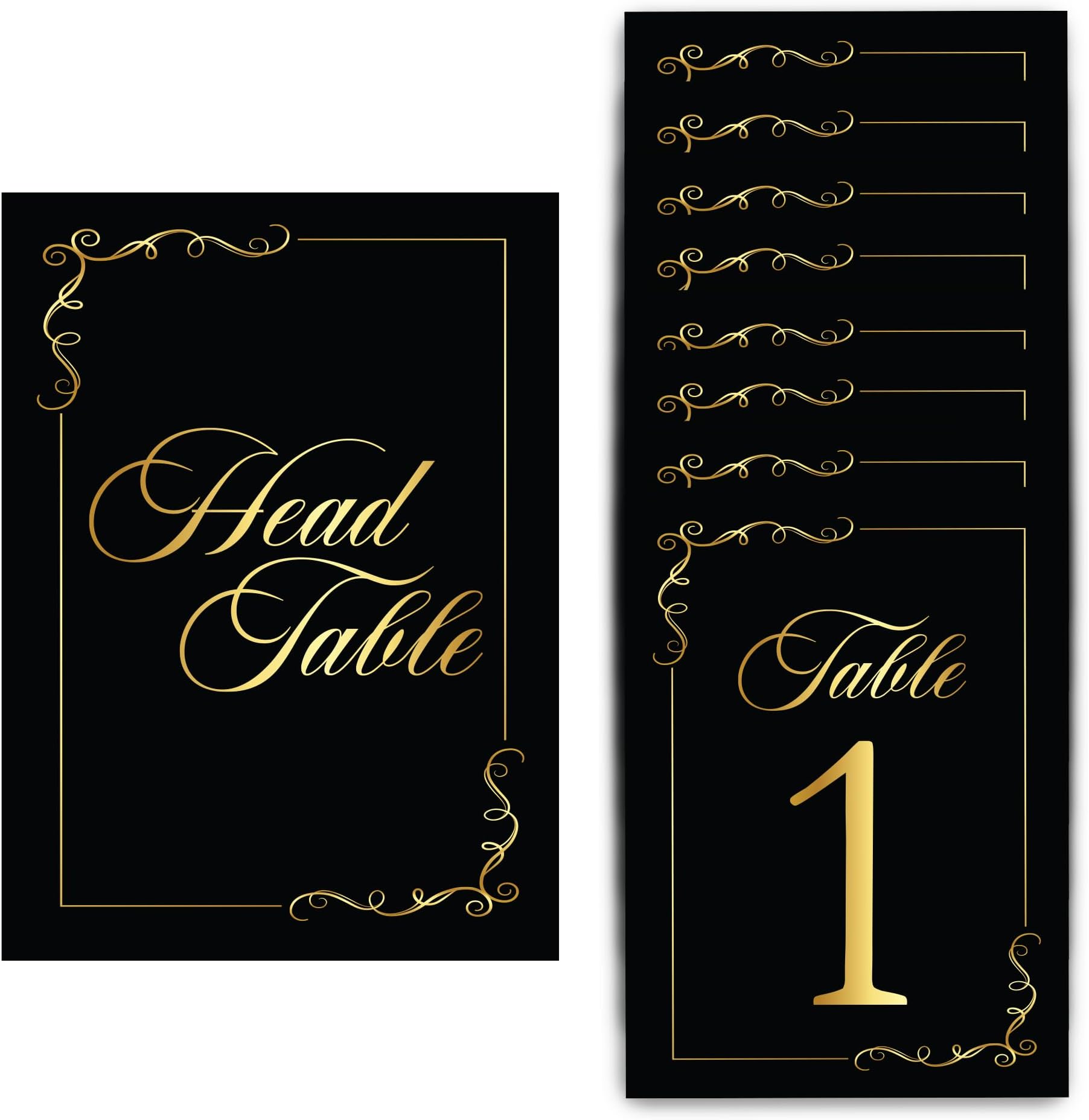 Amazon.com: Black and Gold Table Numbers Cards, Table Numbers 1-30 and ...