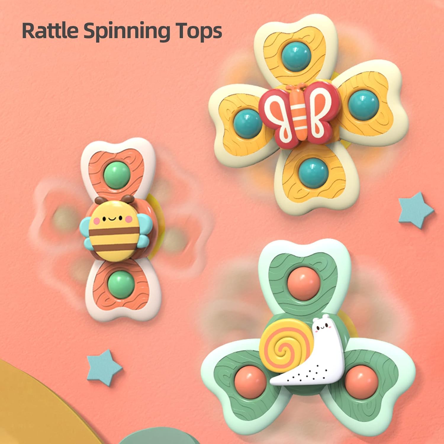 Baby Suction Cup Spinning Tops Toy, Suction Spinner Toys for Babies ...