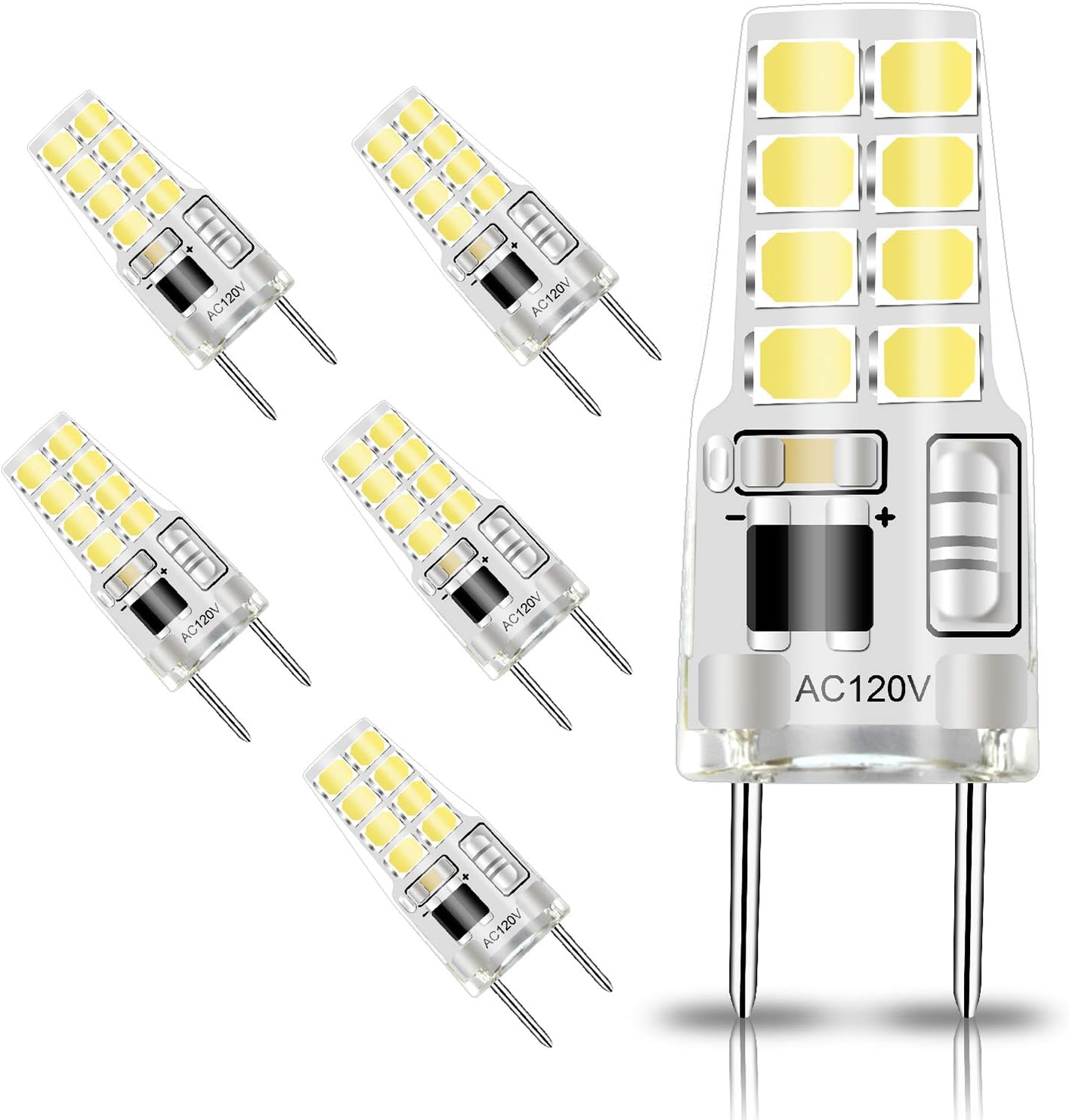 G8 LED Bulbs,Dimmable G8 LED Light Bulbs 3W(Equivalent to 20W Halogen ...
