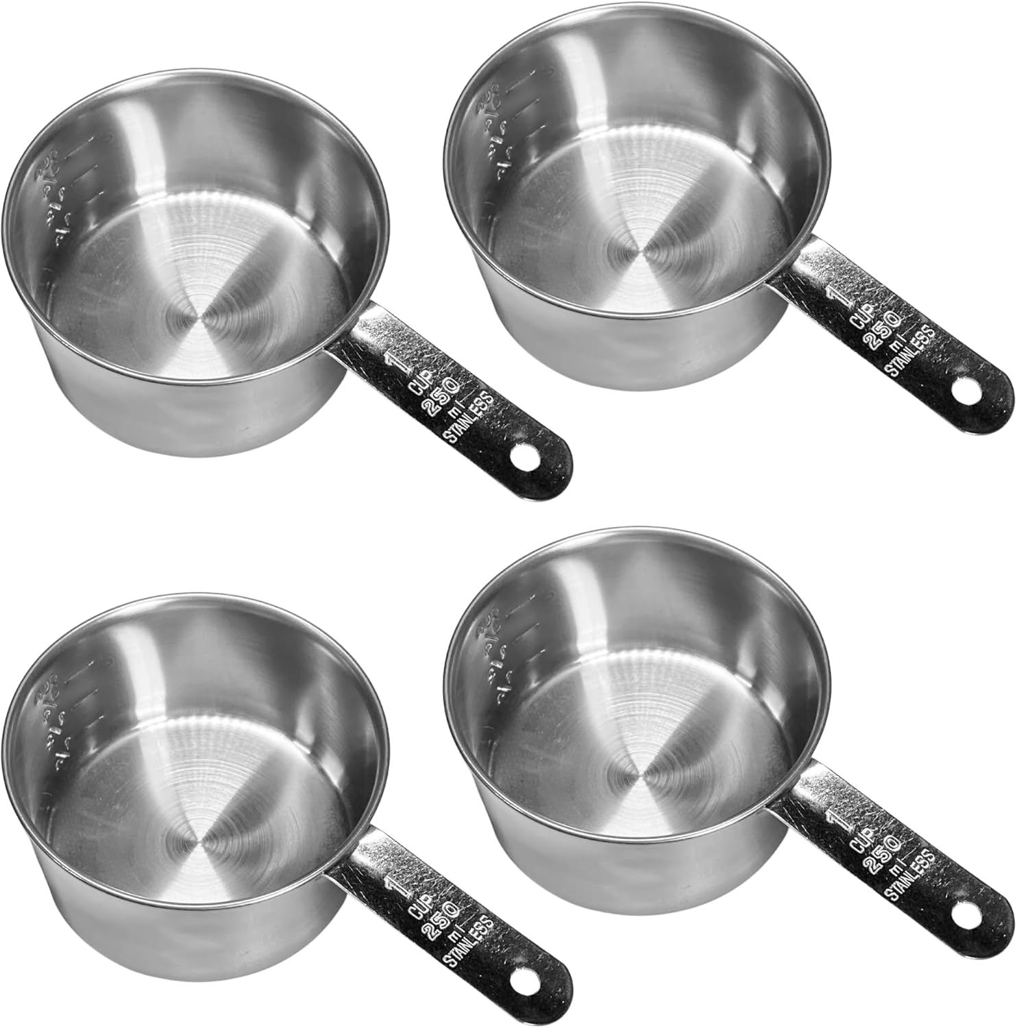 Amazon.com: 1 Cup Stainless Steel Measuring Cup | Sturdy Metal 250 ml ...