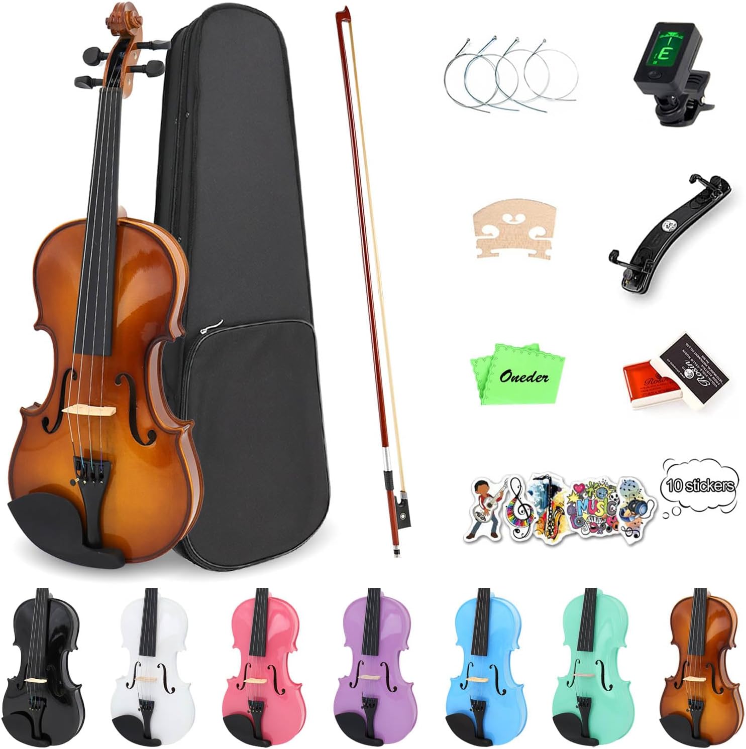 Amazon.com: Fesley 4/4 Full Size Violin Set, 4/4 Violins for Beginners ...