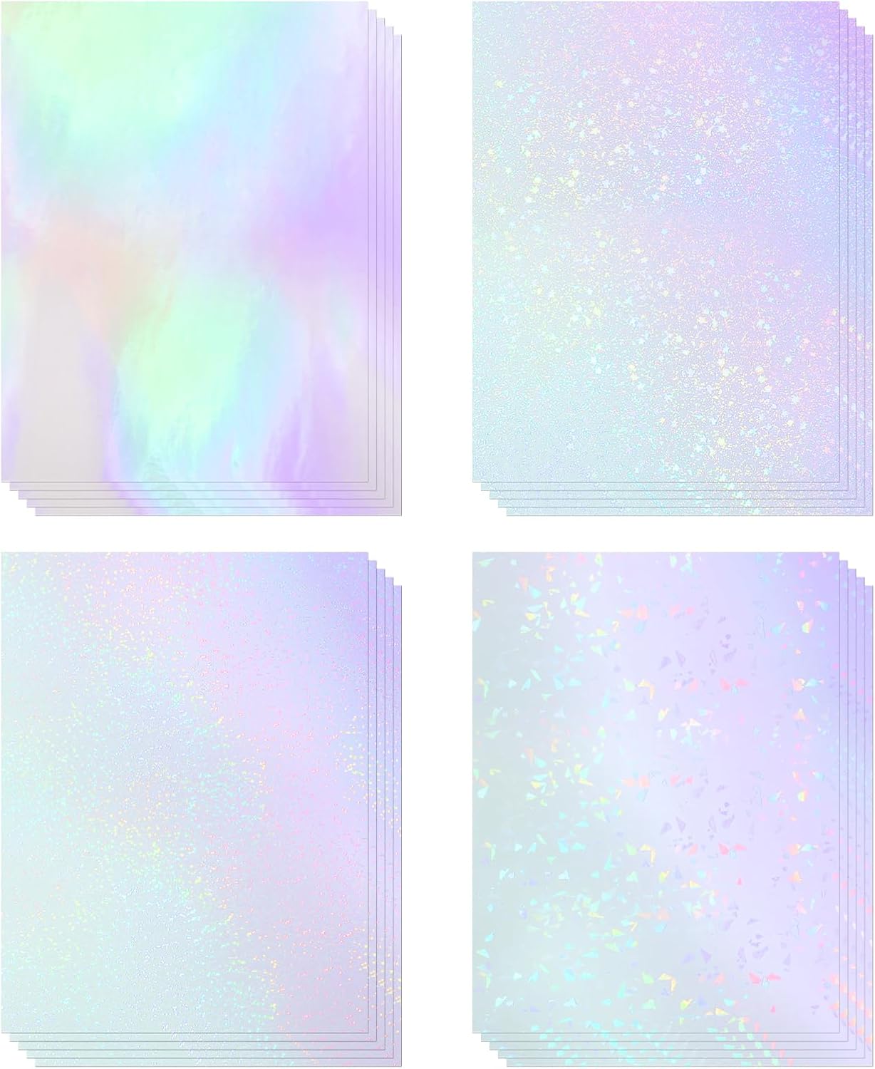 Amazon.com: AHIJOY Holographic Sticker Paper,20 Sheets Transparent ...