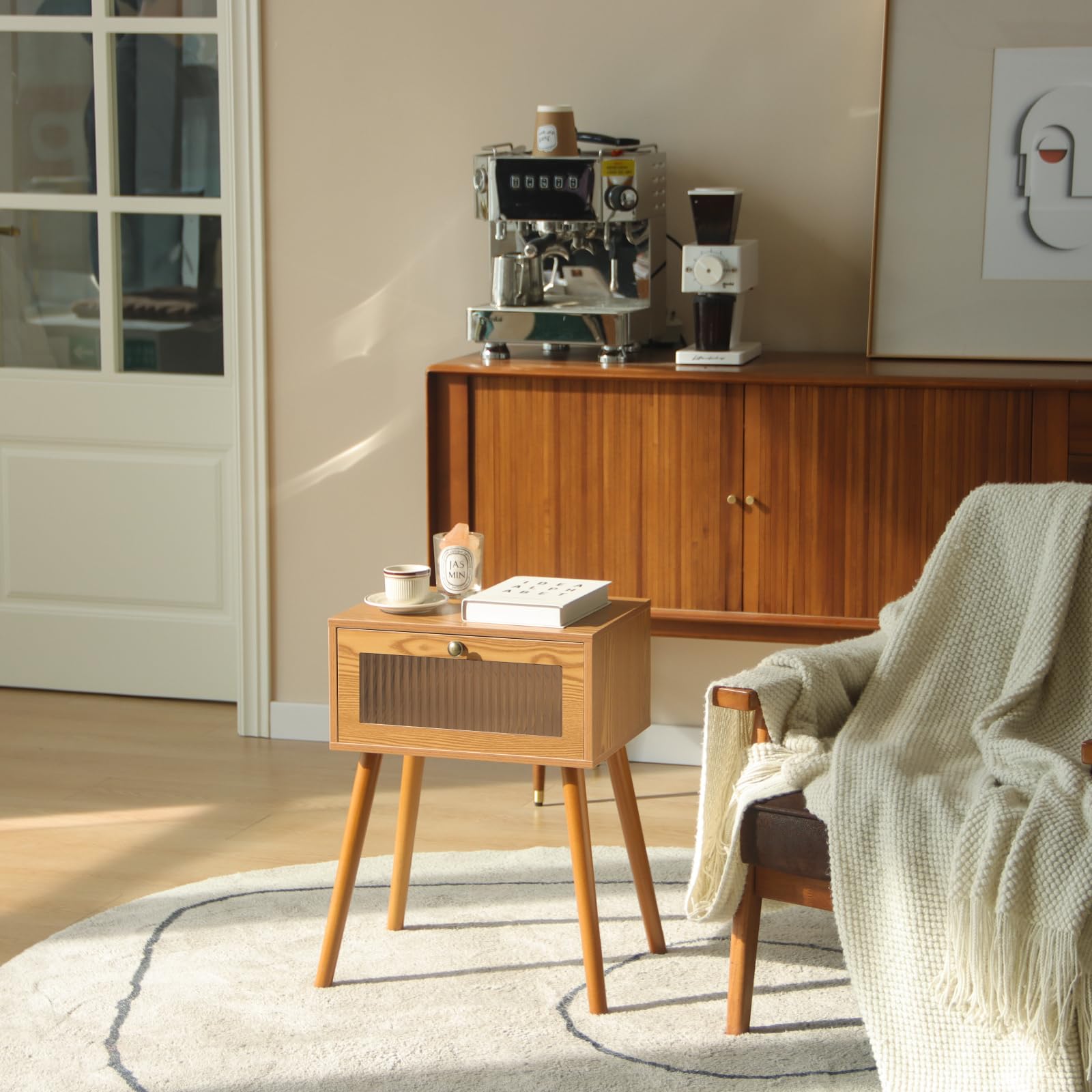 Snapklik.com : AWASEN Mid Century Modern Nightstand, Small Nightstand