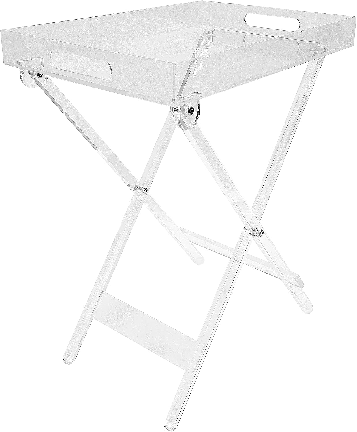 Amazon.com: FixtureDisplays® Clear Furniture Acrylic Folding Tray Table ...