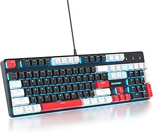 Owpkeenthy 104 Keys Full Size Mechanical Gaming Keyboard with Number ...