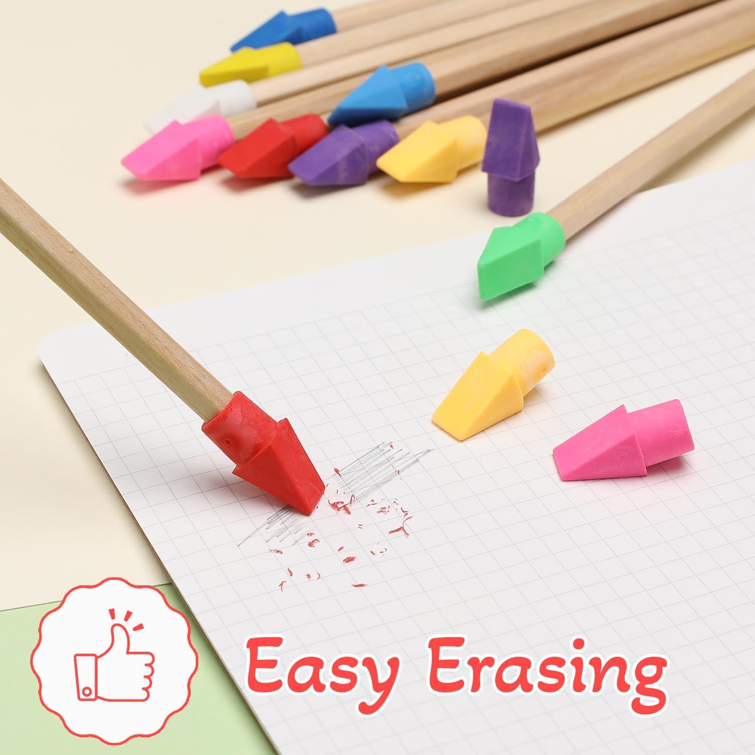 Snapklik.com : Erasers, 125 Pack Pencil Top Erasers For Kids Bulk ...