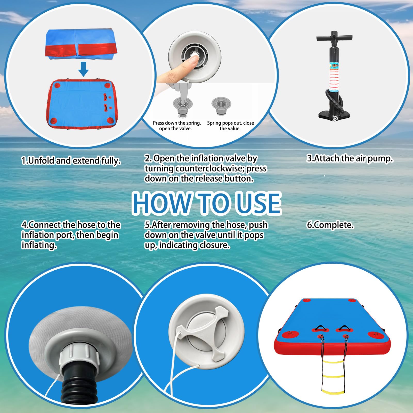 Snapklik.com : VOFiTNY Inflatable Floating Dock Swim Air Platform ...