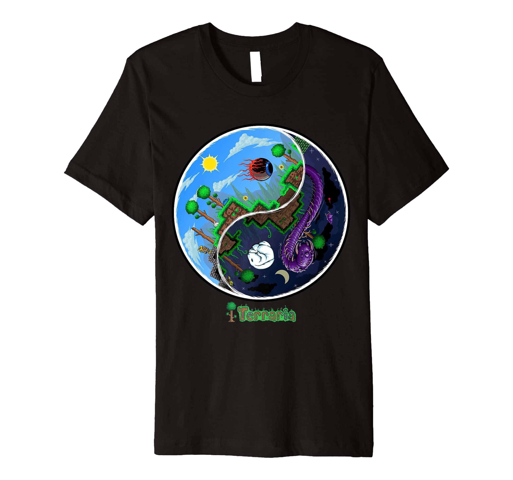 Amazon.com: Terraria T-Shirt: Night and Day : Clothing, Shoes & Jewelry