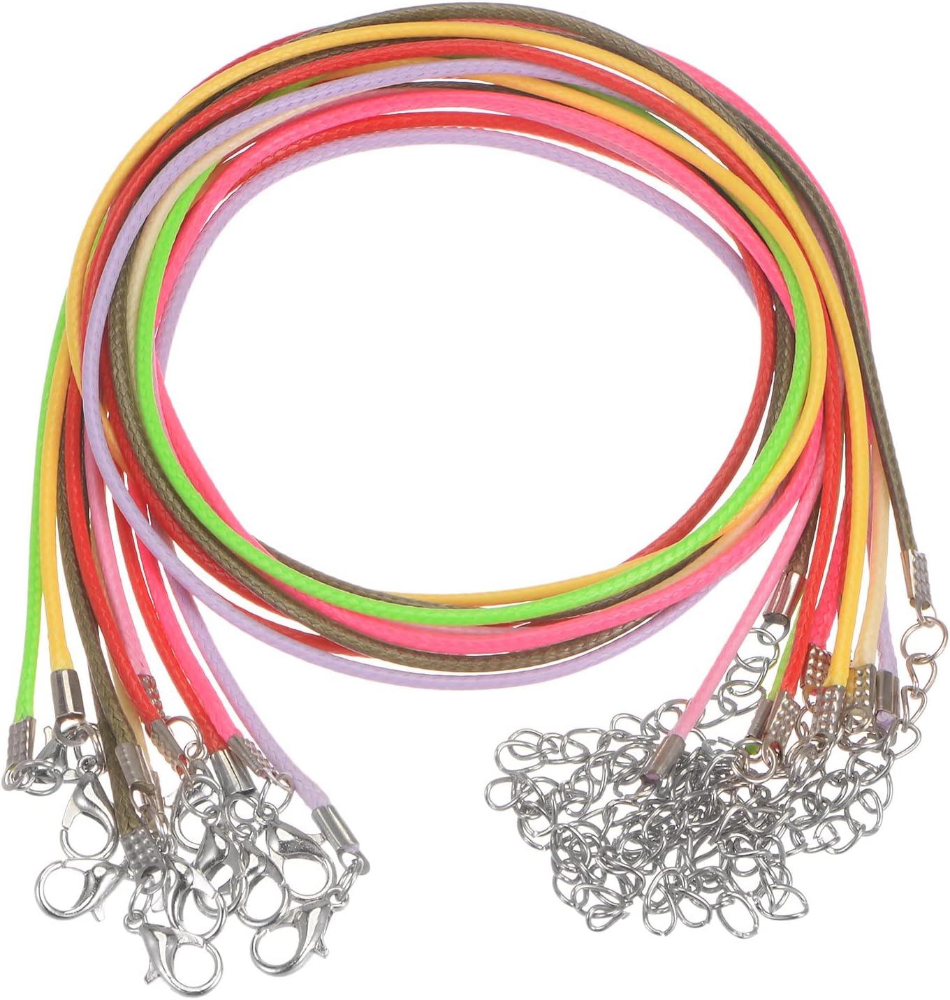 Amazon.com: 100Pcs Leather Necklace Cord with Clasps, Rope Necklace ...