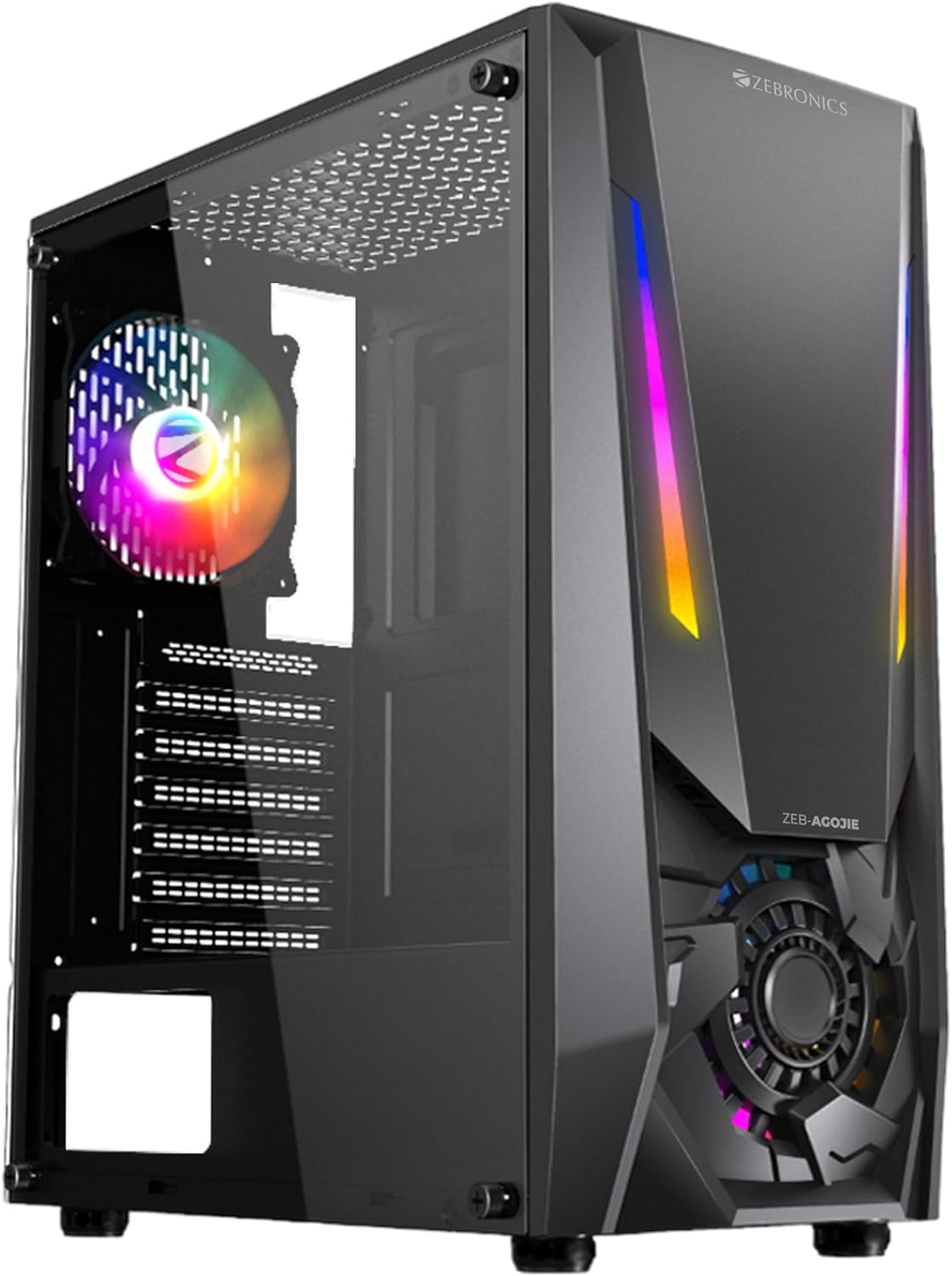 ZEBRONICS AGOJIE Mid-Tower Premium Gaming Cabinet, ATX/M-ATX/M-ITX, 1 x ...